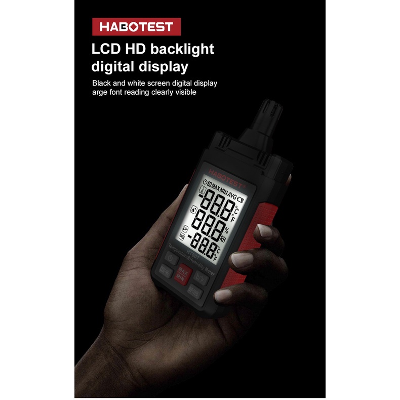 Digital Psychrometer Industrial Temperature Humidity Meter Handheld LCD ...