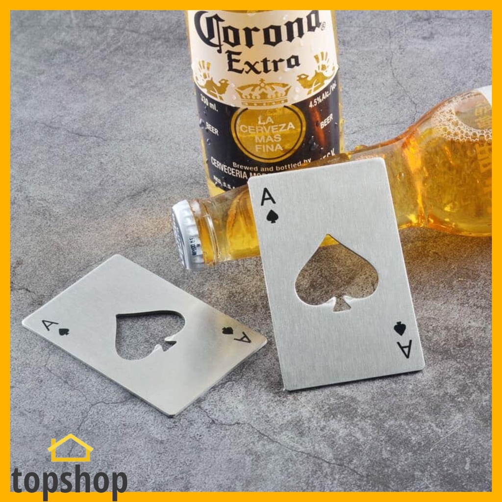 TOPSHOP Poker Card Bottle Opener Funny Stainless Steel Credit Card ...