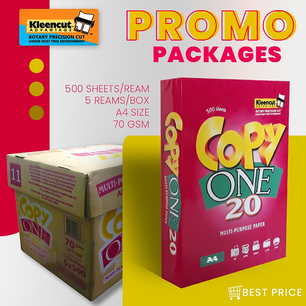 1Box COPY ONE Bond Paper 70gsm (Short - A4 - Long) | Shopee Philippines
