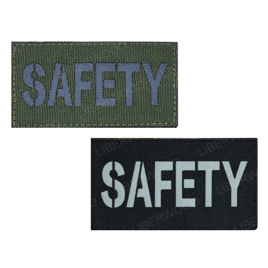 Reflective SAFETY Patch Hook Loop Fastener Firefighter Rescue Military ...