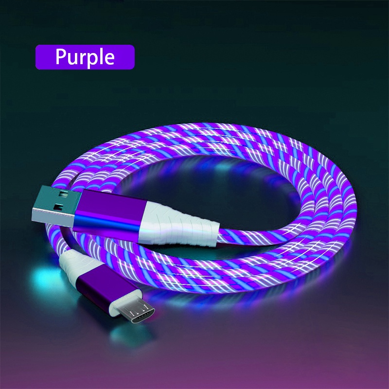 Streamer Light USB Cable LED Flowing Light Fast Charging Cable Car ...