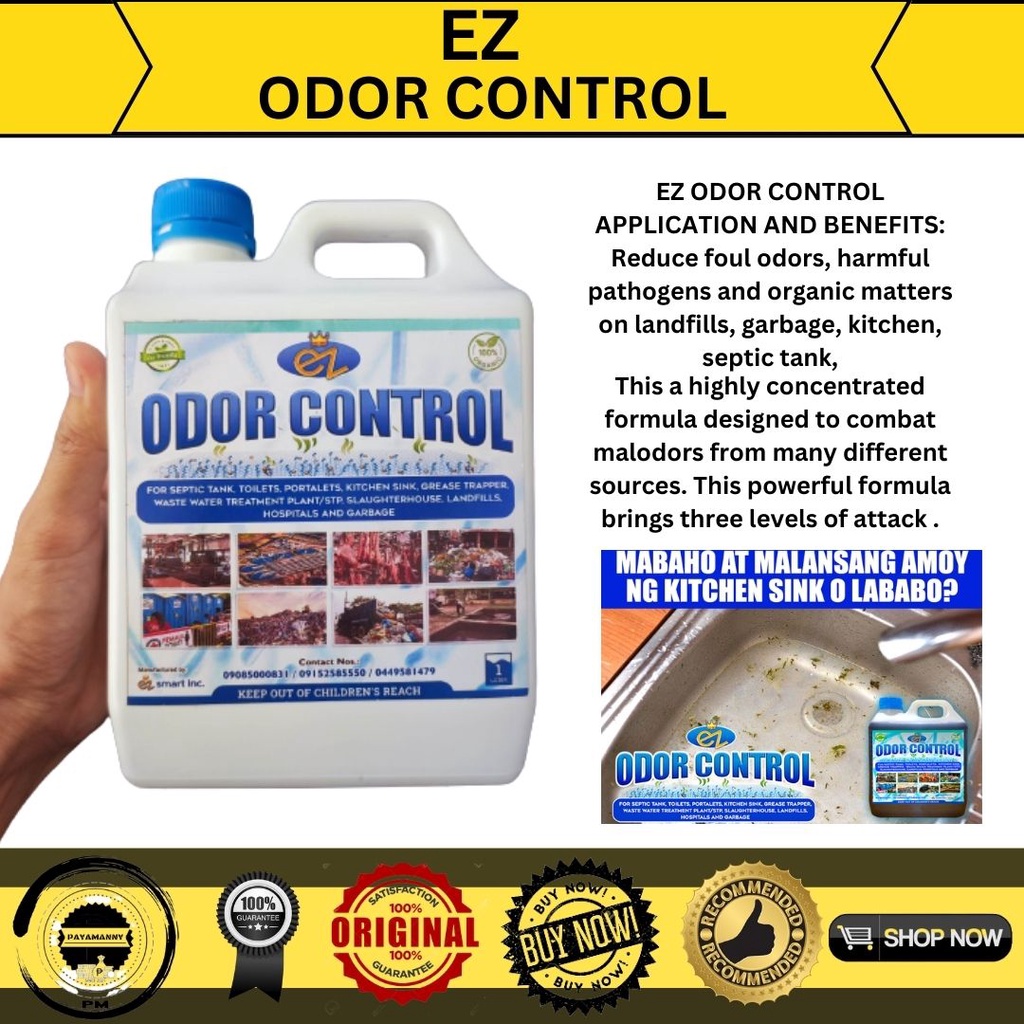 Ez Odor Control 1 Liter | For Septic Tank, Toilets,Kitchen Sink and ...