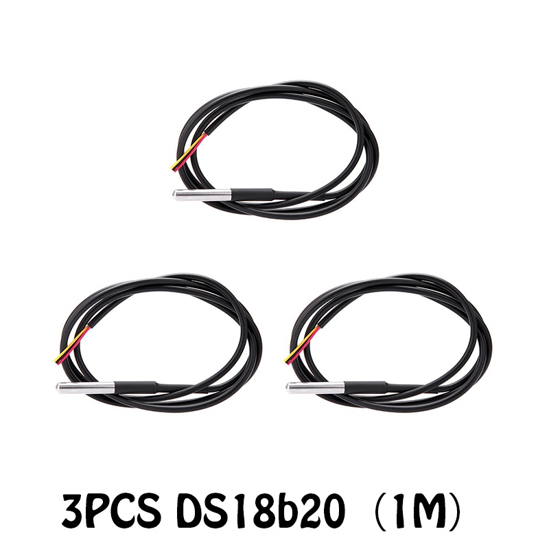 3PCS DS18B20 Stainless Steel Package Waterproof Temperature Probe ...