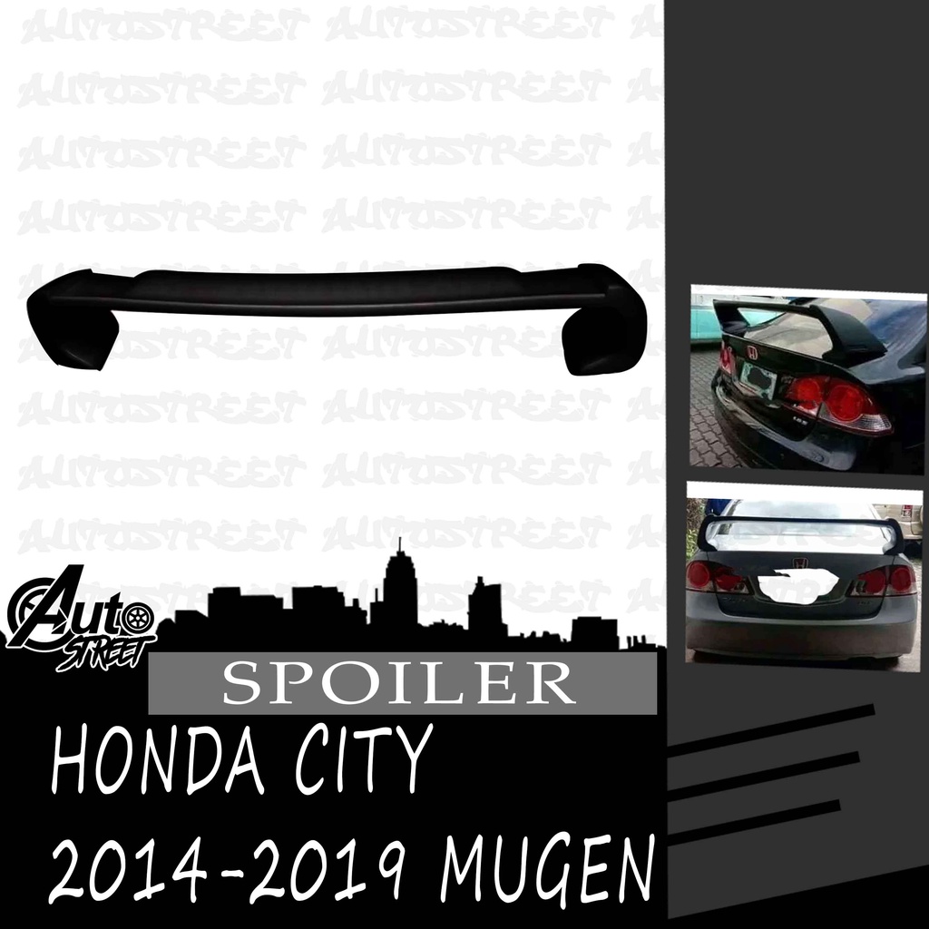 Honda City 2014-2019 MUGEN Rear Trunk Spoiler (Matte Black) | Shopee ...