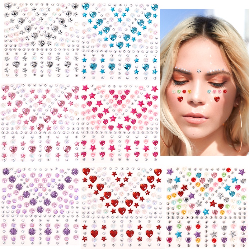 Eye Makeup Face Jewelry Rhinestone Teardrop Stickers Eye Corner Pearl ...