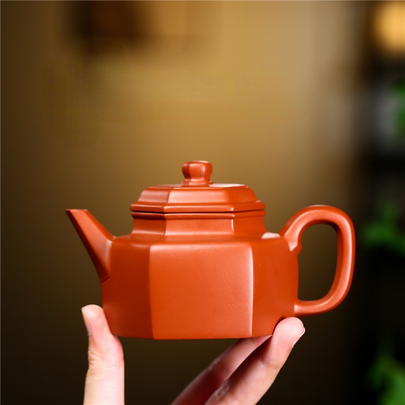 Yixing Zisha Teapot [Huayun] Raw Ore Zhuni 170cc Six-Square Dezhong ...