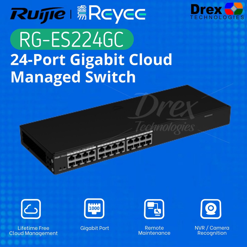 Ruijie/Reyee RG-ES224GC 24-Port Gigabit Cloud Managed Switch | Shopee ...