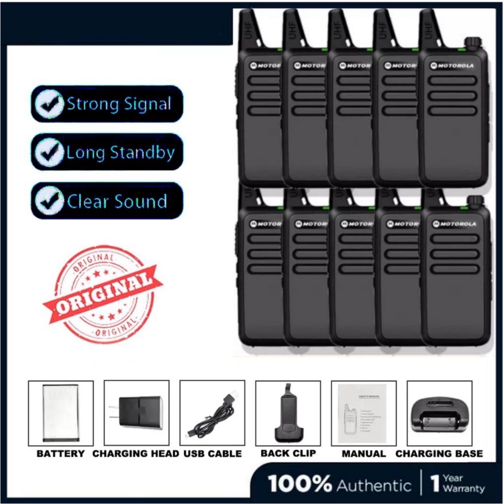 5W Mini Motorola Radio Walkie Talkie Long Range C1 set of 10 UHF Two ...