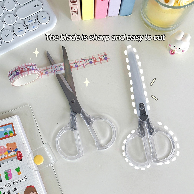 Scissors For School Ins Transparent Protective Case Student DIY Paper ...