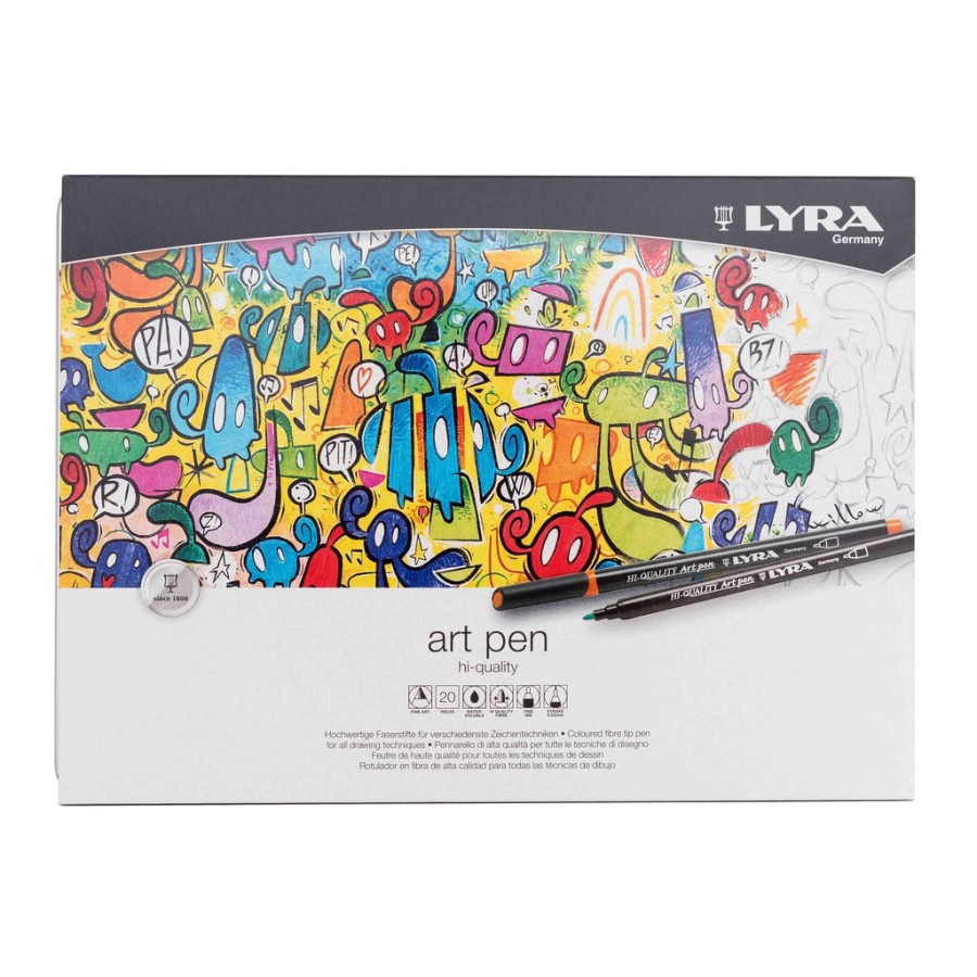 Lyra Art Pen Metal Box Drawing Pen 20 Color Drawing Pen | Shopee ...