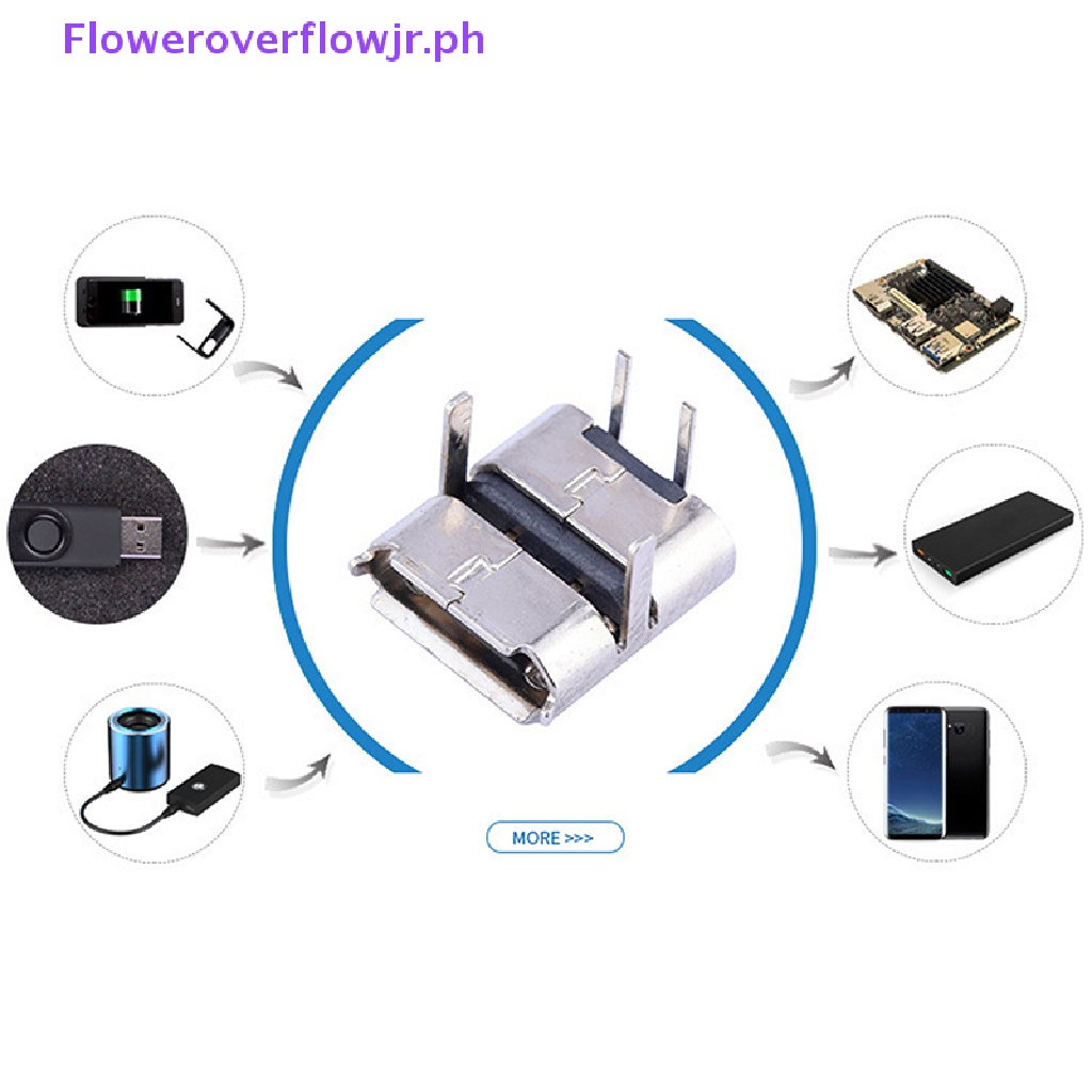 LOVESHOPPING 10x Micro Usb 2Pin 90 degrees B Type Female Connector For ...