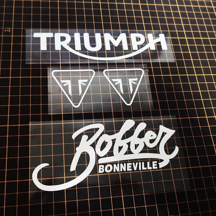 Triumph motorcycle sticker T100 T120 BOBBER fuel tank sticker helmet ...