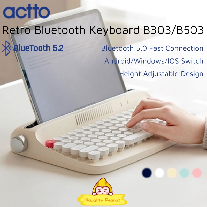 ACTTO B303/B503 Wireless Keyboard (English Character Only),Retro ...
