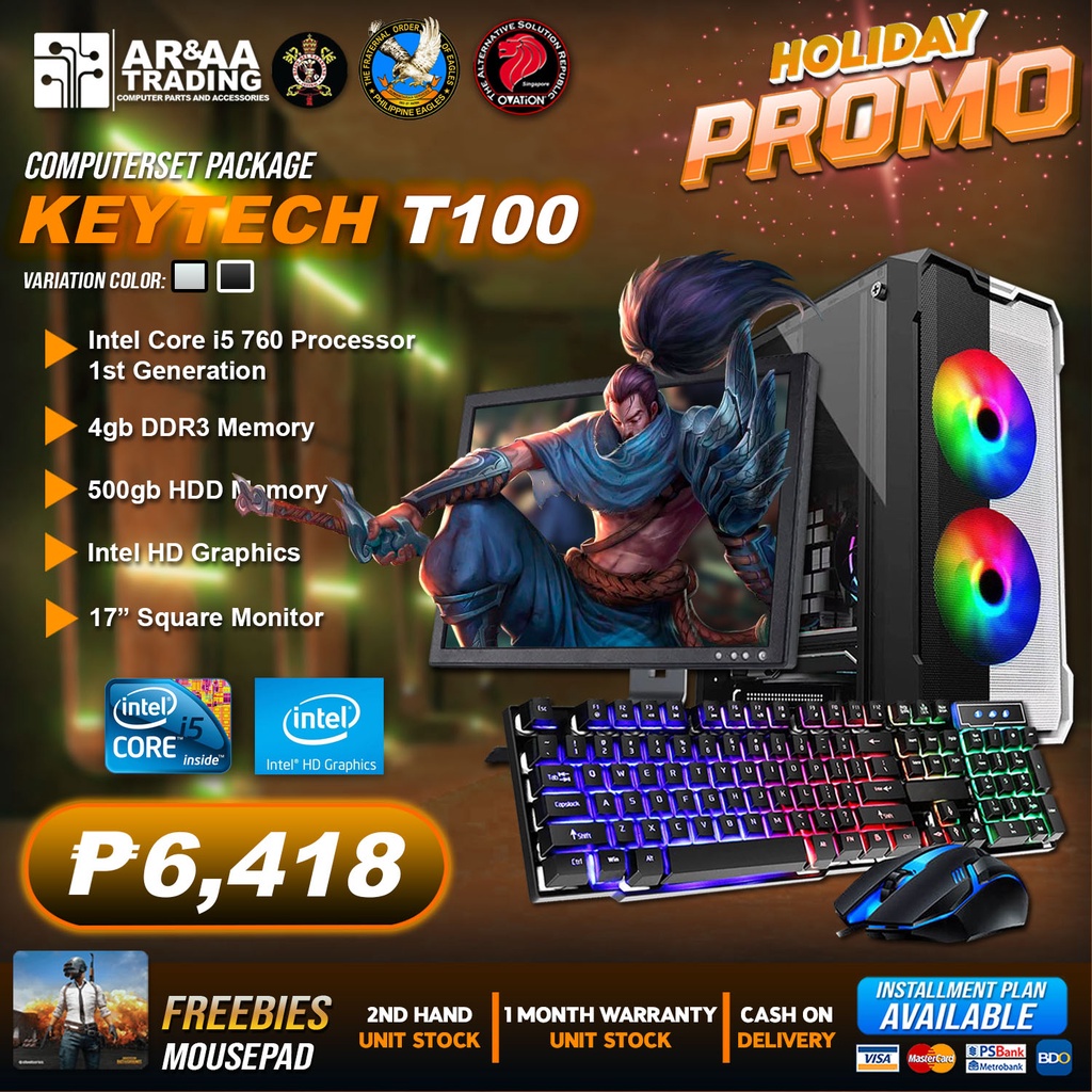 Computer Set CPU Keytech T100- Intel Core i5 760 Processor-4gb 500gb ...