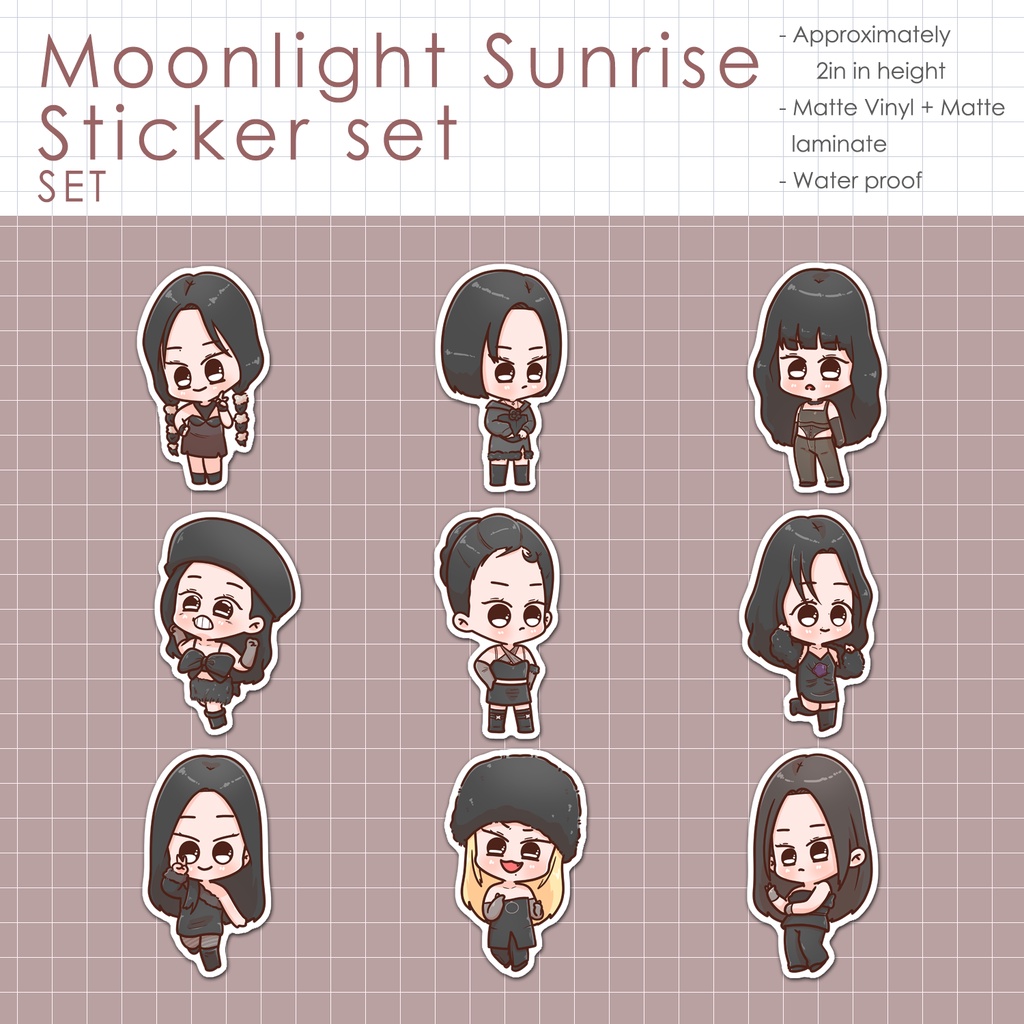 (SET) Moonlight sunrise sticker set | Shopee Philippines