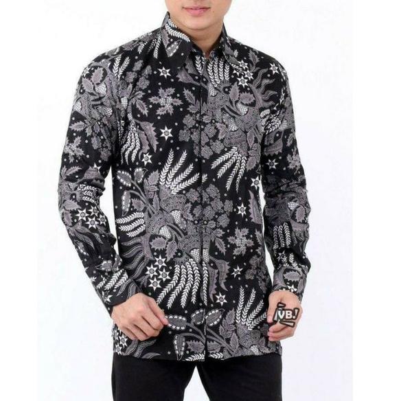 VIRAL Men's Long Sleeve Batik Shirt with Blarak Abu Motif | Shopee ...