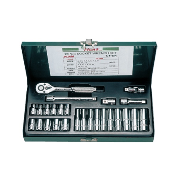 Hans Tools ¼" Drive 26 pcs Heavy Duty 12 Point Socket / Deep Socket ...