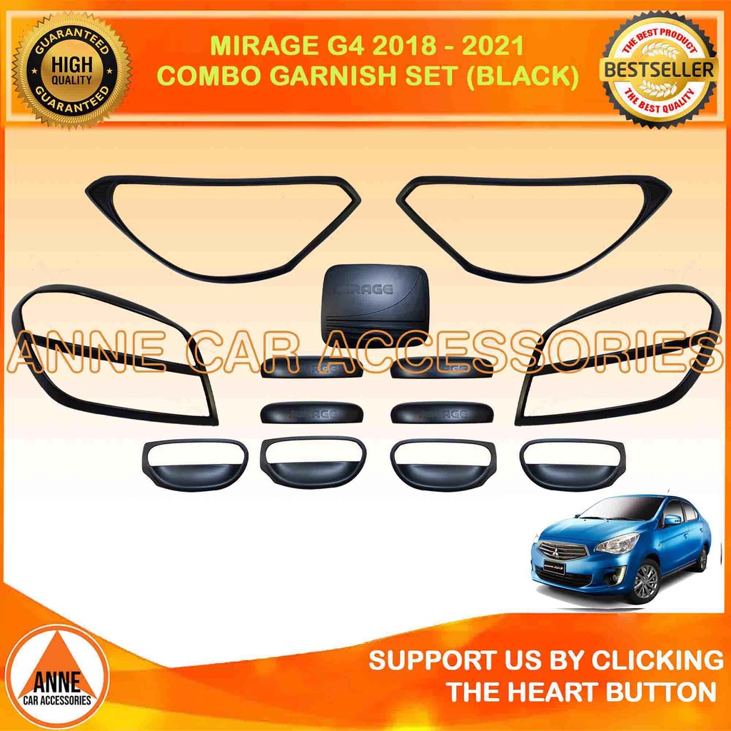 Garnish Cover Set Mitsubishi Mirage G4 Sedan 2018 - 2021 Black ...