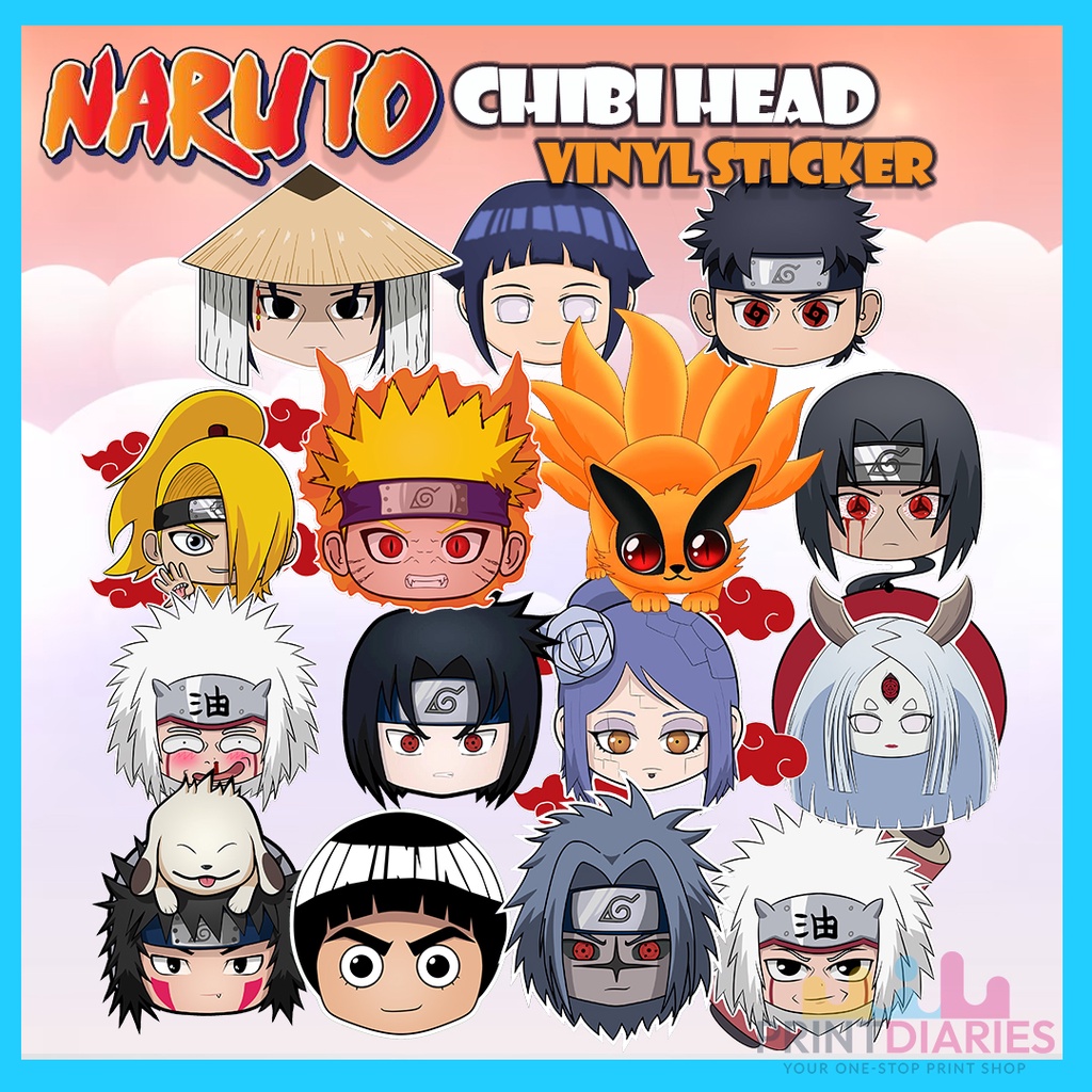 Naruto Chibi Head Sticker Vinyl sticker waterproof / Chibi sticker for ...