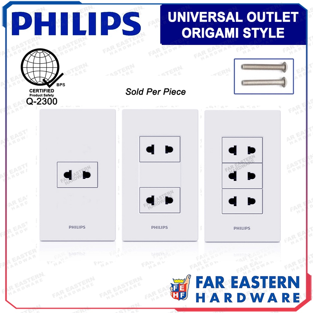 PHILIPS Universal Electrical Outlet Socket Origami Style w/ Plate ...
