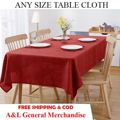 Any Size Makapal Rectangular Plain Table Cloth KATRINA for Home Dinner ...