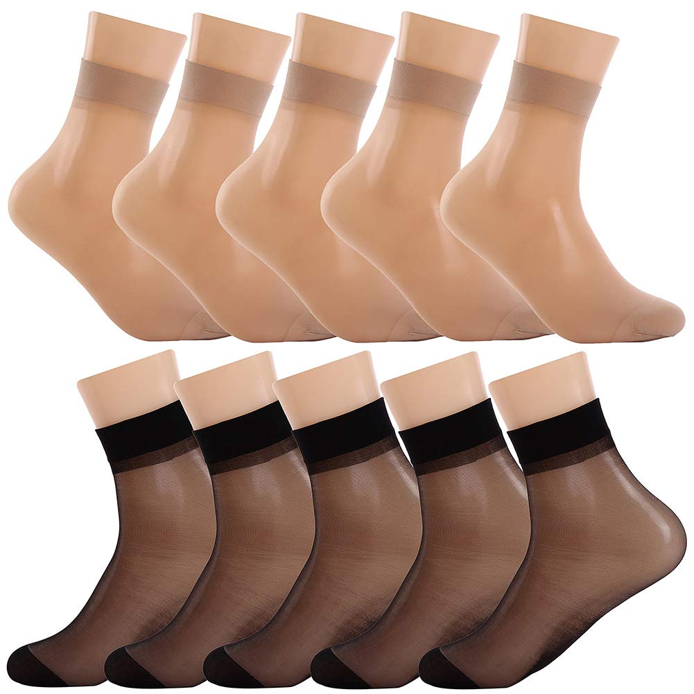 20Pcs Sexy Ultra-thin Elastic Silky Short Silk Stockings Women Girls ...