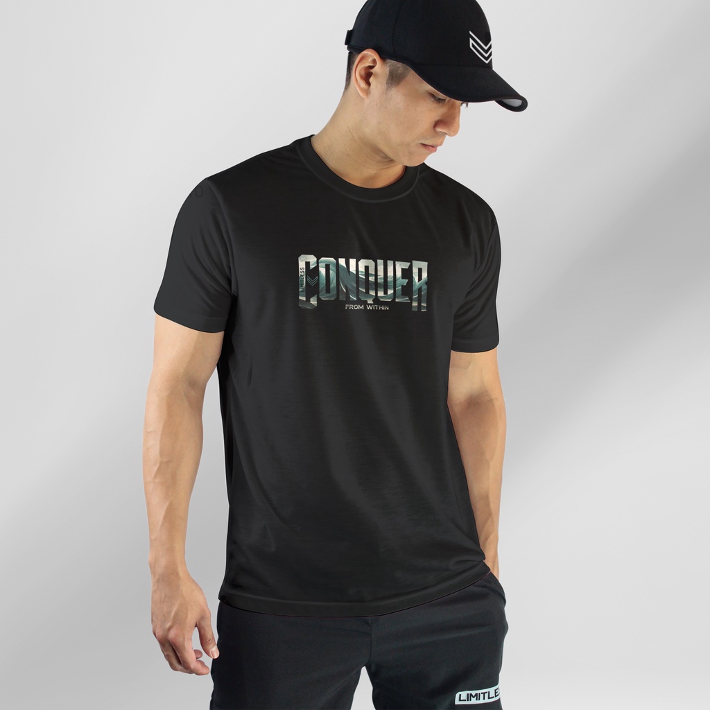 Limitless CONQUER Spuntex Shirt Men's Casual Comfort Tee for Everyday Wear, Light Gym Workout ...