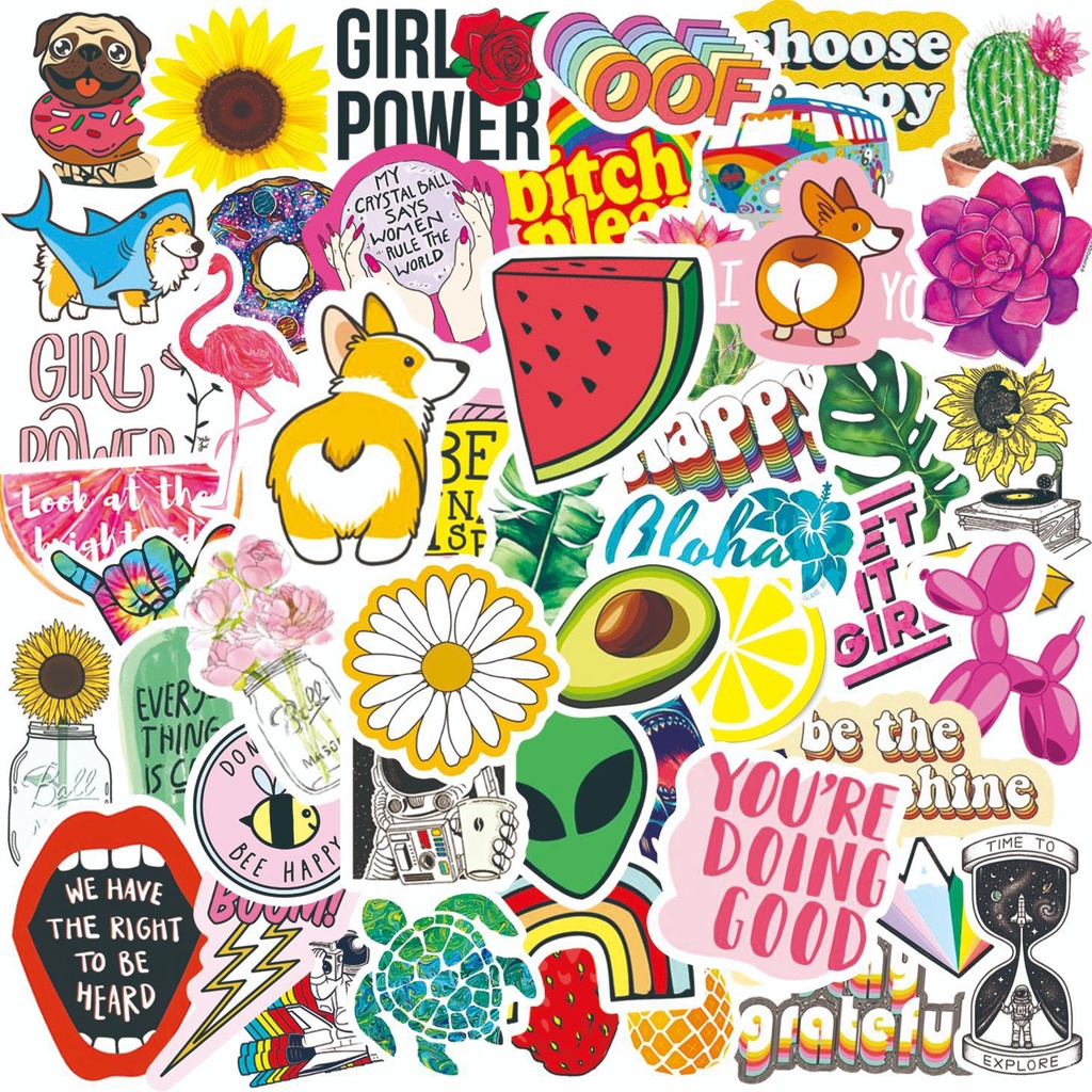 50pcs Inspiring VSCO Quotes Waterproof Removable sticker set phone ...