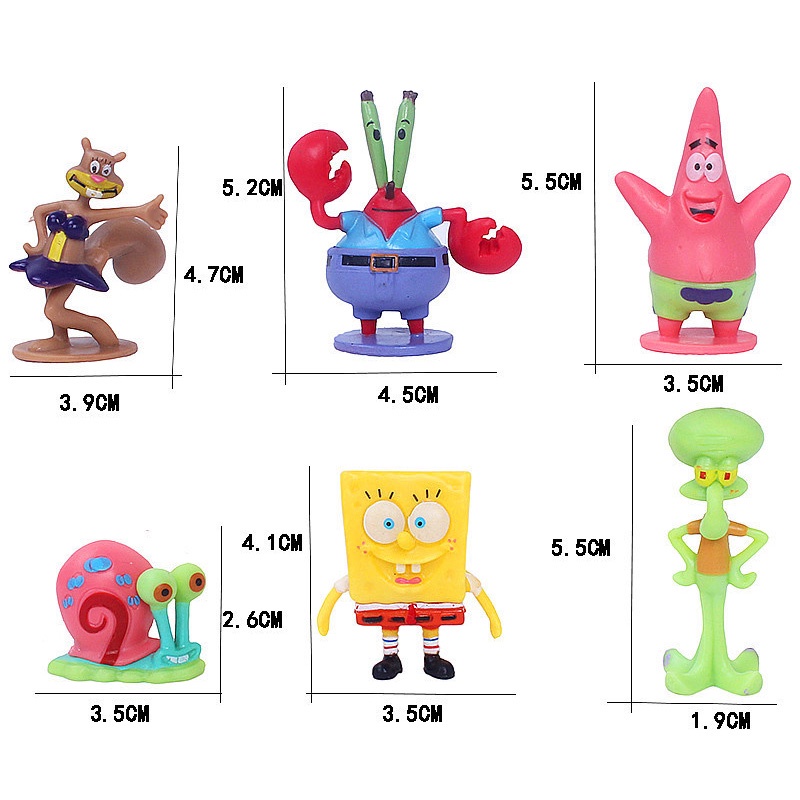6Pcs/Set Anime Spongebob Squarepants Patrick Star Patrick Squidward ...