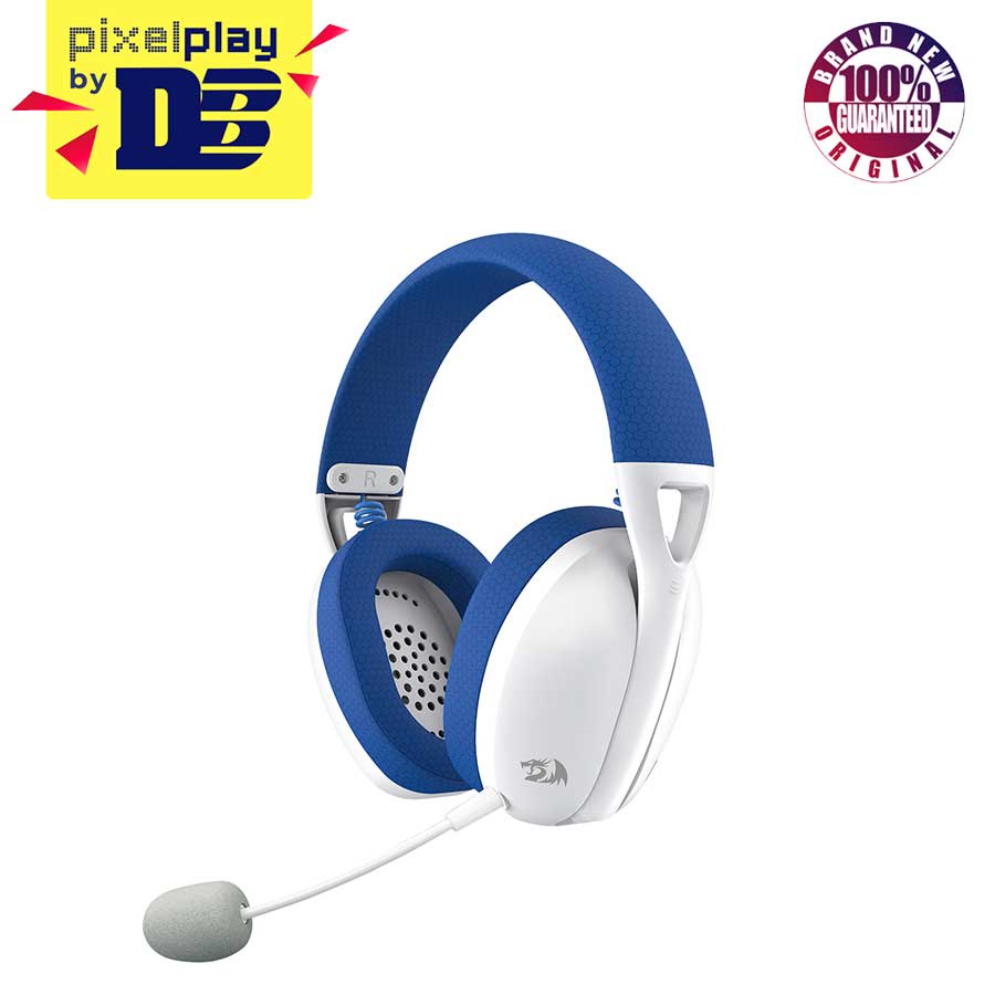 Redragon IRE Pro Ultra-Light Wireless Gaming Headset (White/Blue ...