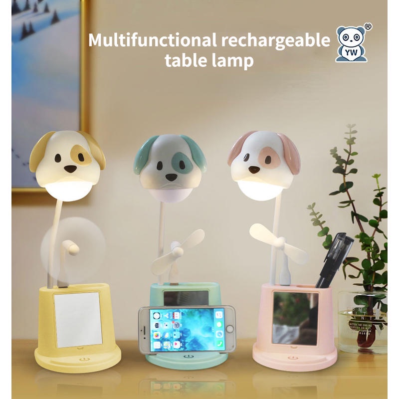 Multi-function Desk Lamp USB Charging LED Lamp with Fan Mobile Phone ...