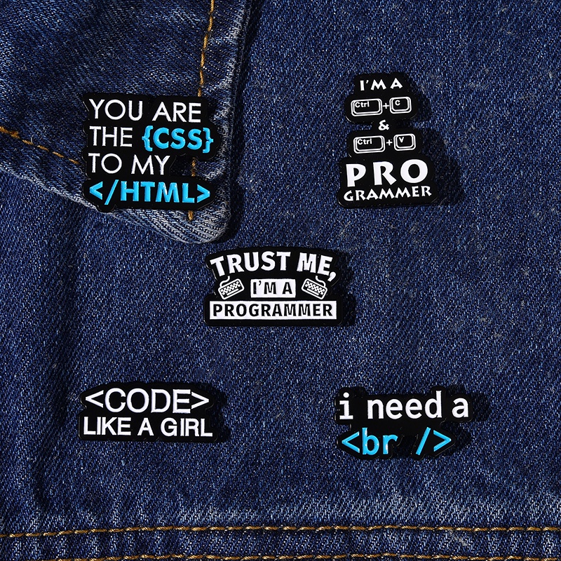 Black White Letter Enamel Pins Keyboard Alphabet Lapel Brooches Badge ...