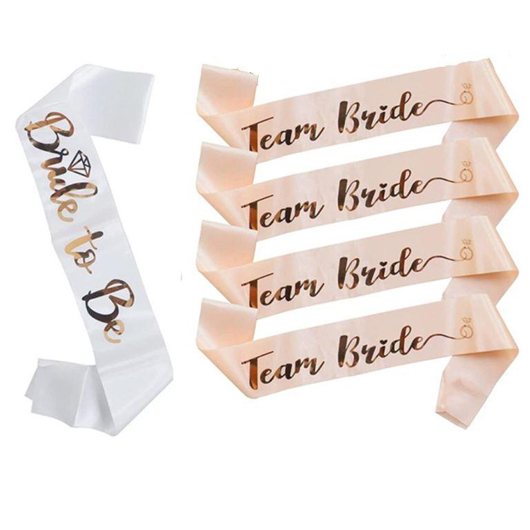 4+1 Bride to Be and Team Bride Sash Set Hen Night Bachelorette Party ...