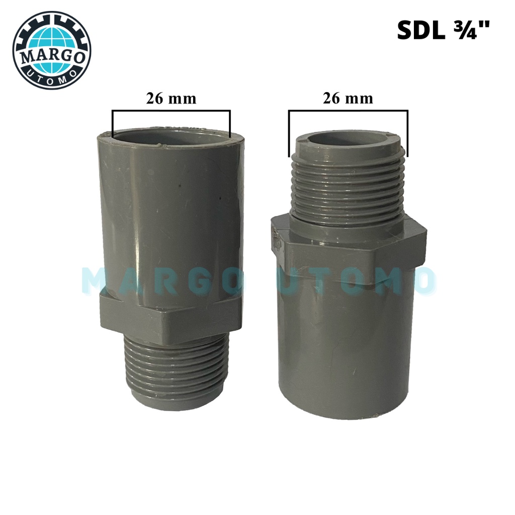 SDL 3/4" inch Outer Thread Socket PVC Pipe Connection Fittings | Shopee ...
