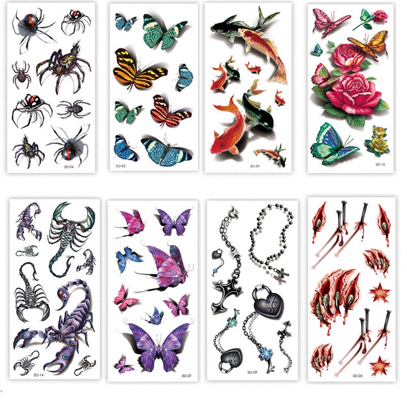 Temporary Tattoo / 3D Tattoo Sticker Waterproof Tattoo Sticker Small ...
