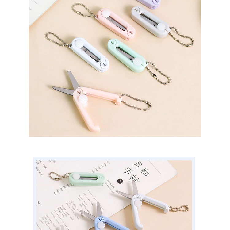 Cute Mini Portable Folding Scissors Morandi Simple Paper Cutting Art ...