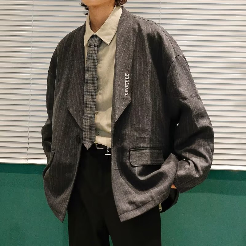 Japanese Trendy Hong Kong Style Loose Casual Handsome Small Blazer Men ...