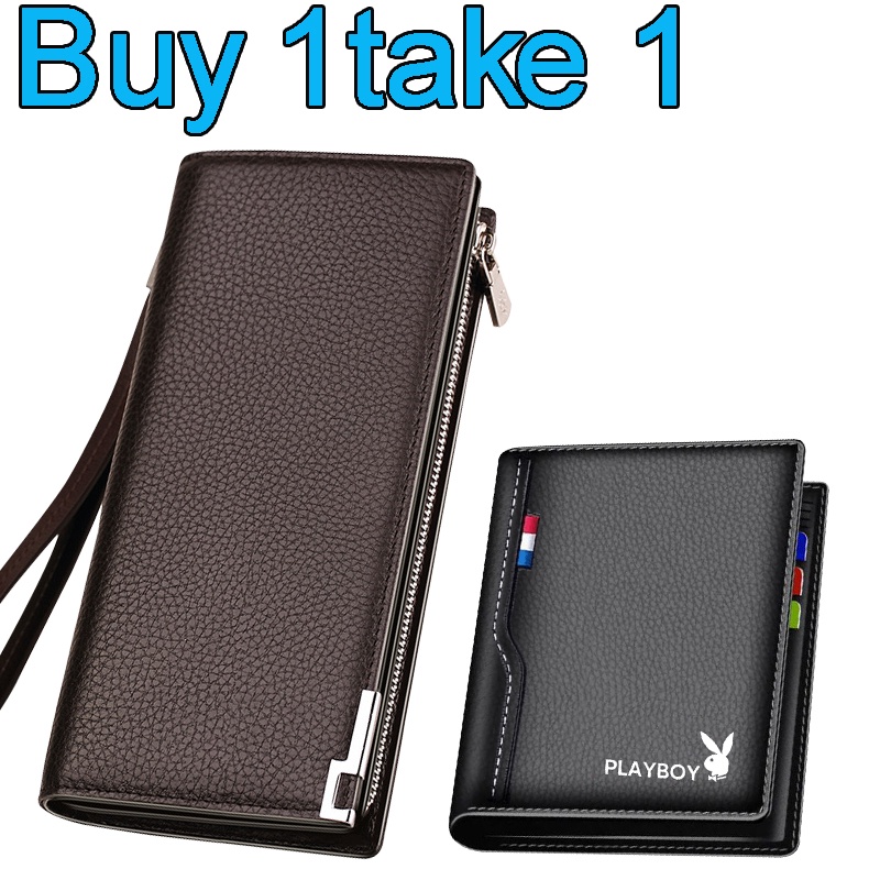 Leather wallet Large capacity men's wallet Long handbag wallet for men ...