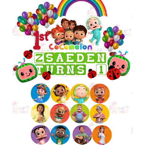 personalized co comelon cake topper set | Shopee Philippines