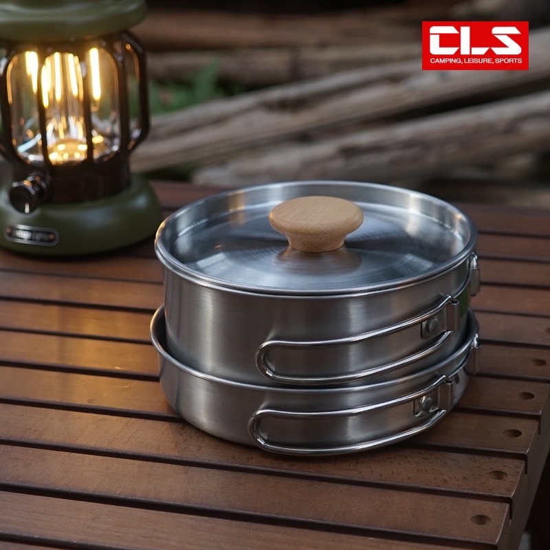 CLS Soup Pot Set 304 Stainless Steel Portable Foldable For Camping Picnic Outdoor Premium Grade ...