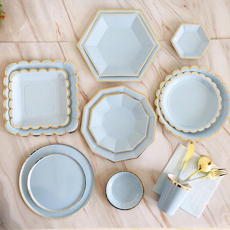 Trending 2023 Disposable Party Tableware Set Paper Plates Plastic ...