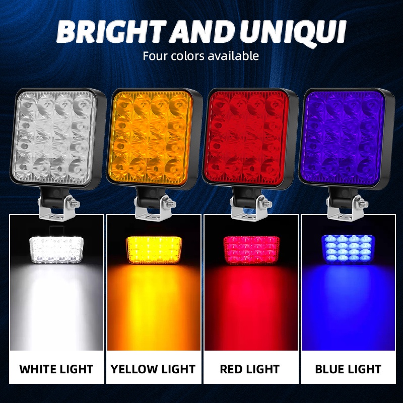48W LED Square Work Light 12V 24V Off Road Flood Spot Lamp For Car ...