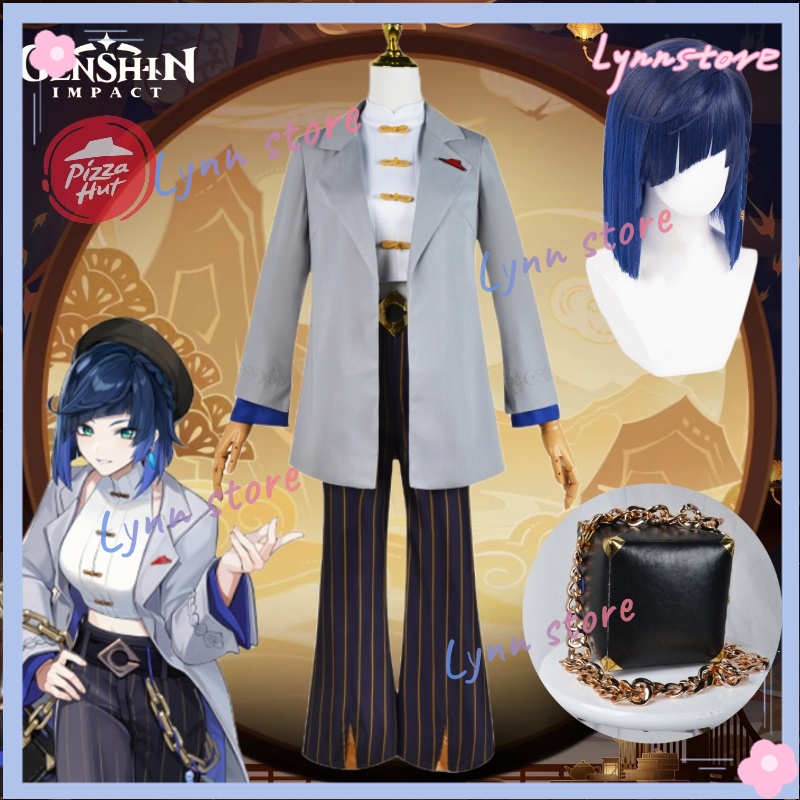 Ningguang Yelan Cosplay Costume Wig Game Genshin Impact