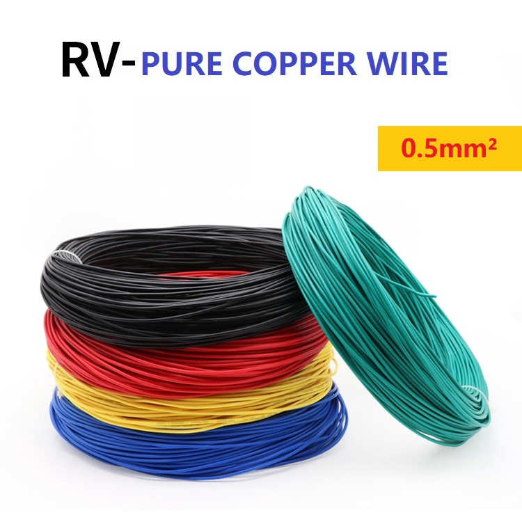 10Meter RV Pure Copper Wire 0.3mm²/0.5mm²/0.75mm² /1mm²/1.5mm² Flaxible ...
