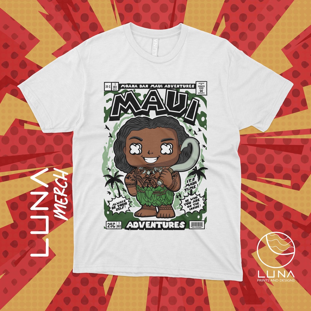 Pop Art- Maui - Moana Funko pop Chibi Shirt Collection - The Luna Merch ...