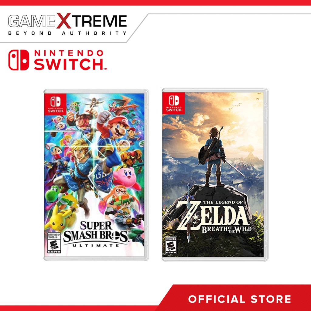 Nintendo Switch Game Bundle Zelda BOTW and Super Smash Bro | Shopee ...