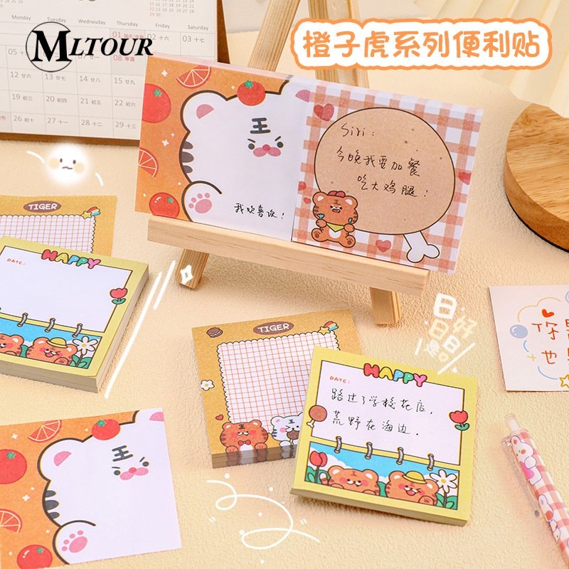 Orange Tiger Series Post-it Notes Cartoon ins Girl Heart Can Paste ...