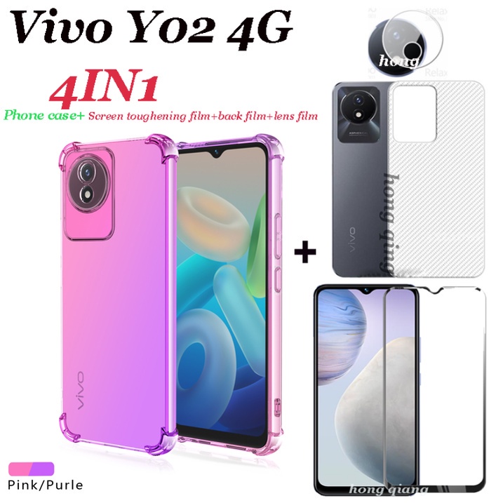 (4in1) For Vivo Y02 case Vivo Y22S Y16 Y02S Y01 four-corner drop-proof ...