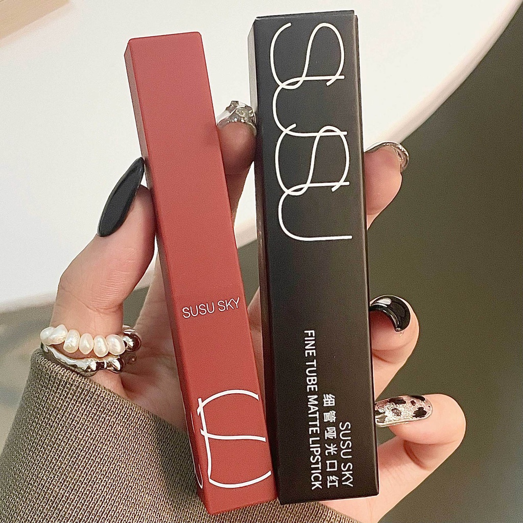 SUSU SKY Matte Mist Face Fine Tube Lipstick Long Wearing Hydrating Milk ...
