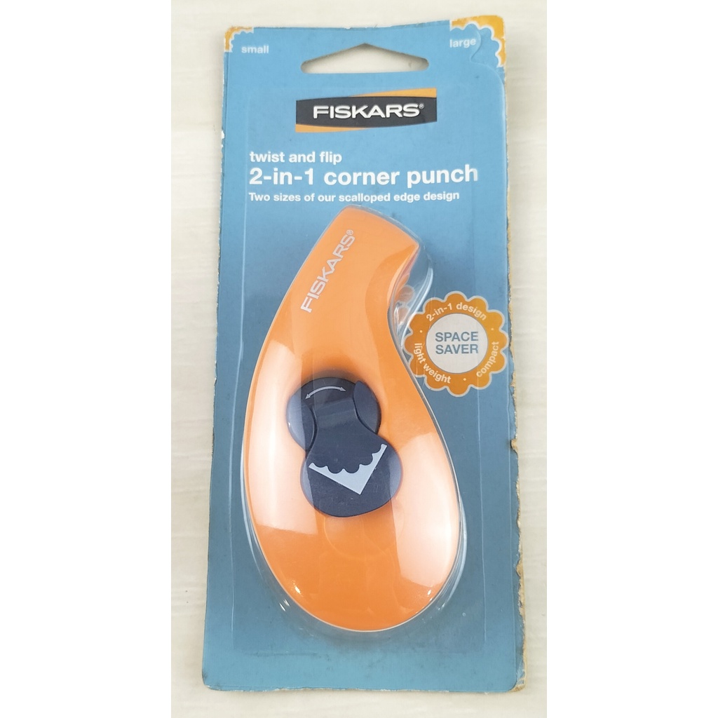 Fiskars Twist and Flip 2-in-1 Corner Punch - Scallop Edge Design ...